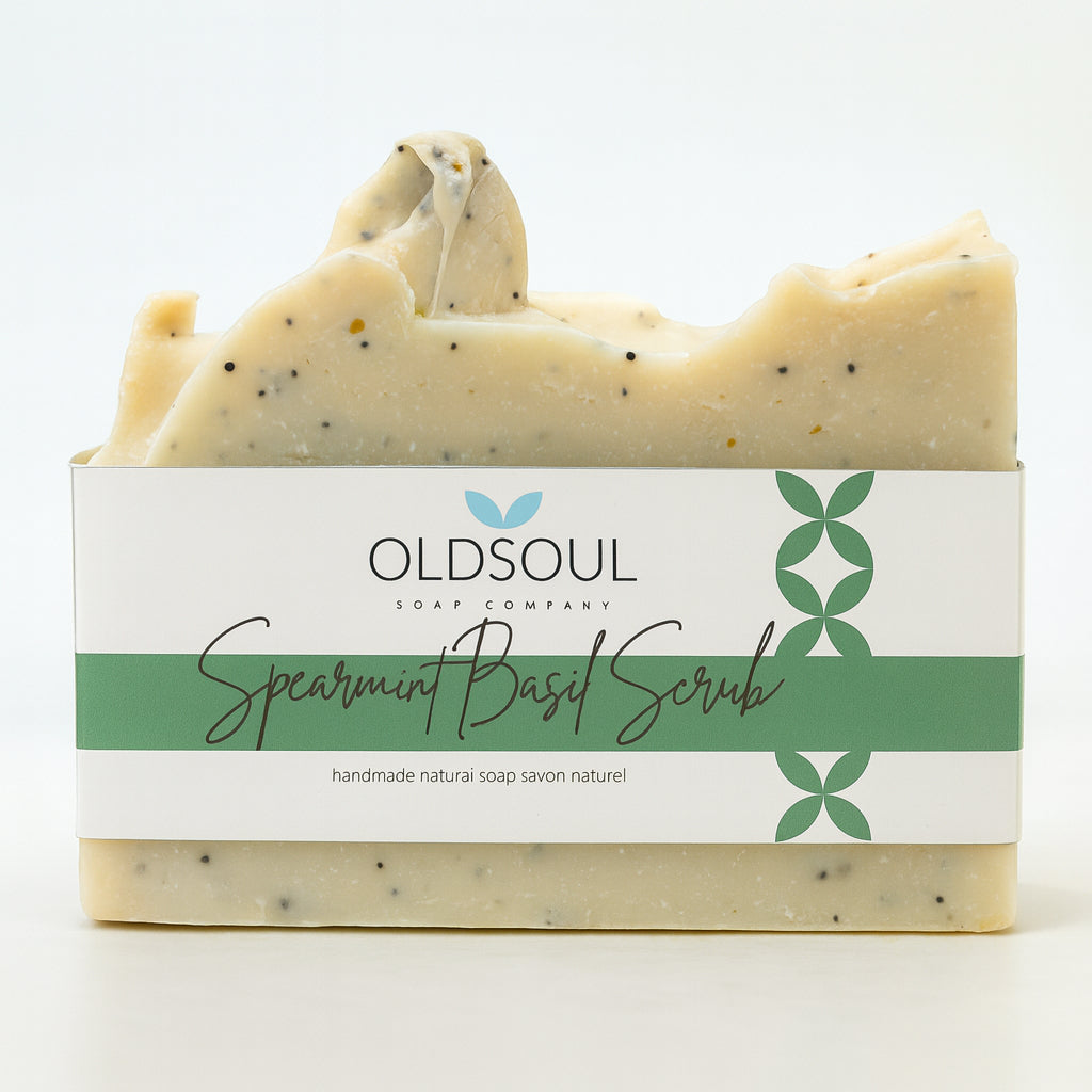 Spearmint Basil Scrub Soap | Deep Cleansing & Exfoliating Bar – Old ...
